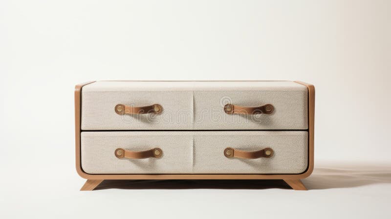 High End Large Modern Comfy Modular Chest in Light Beige Fabric Stock ...