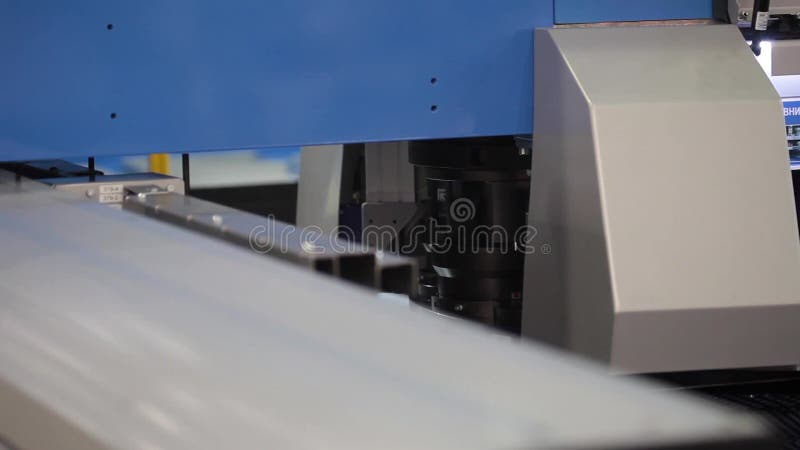 Automatic Punching and Shearing Machine Working with Sheet Metal at ...