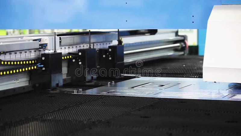 Automatic Punching and Shearing Machine Working with Sheet Metal at ...