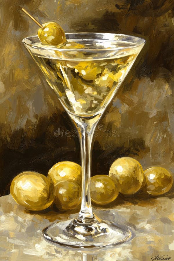 A High-end Martini Cocktail Captured in a Studio Shot, Resting on a Bar ...