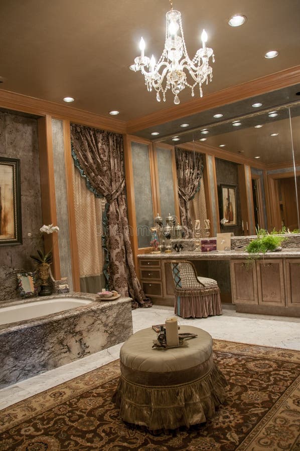 High end master bathroom stock photo. Image of restroom - 39639810