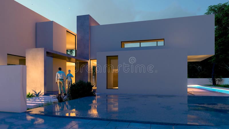 Modern House Blends Concrete and Wood Accents with Lush Greenery ...