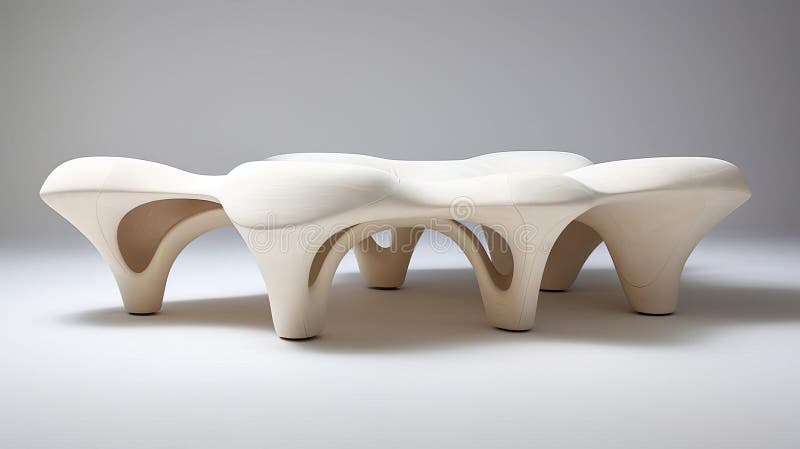 High End Modern Large Fixed Organic Modular Coffee Table Stock ...