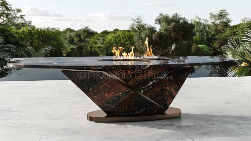 A High-end Outdoor Dining Experience, Featuring a Luxurious Marble-top ...