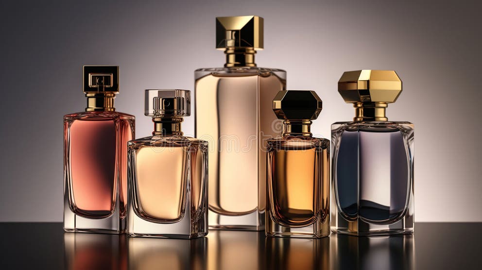 High End Perfume Bottles of Different Sizes for a Size Guide Stacked ...
