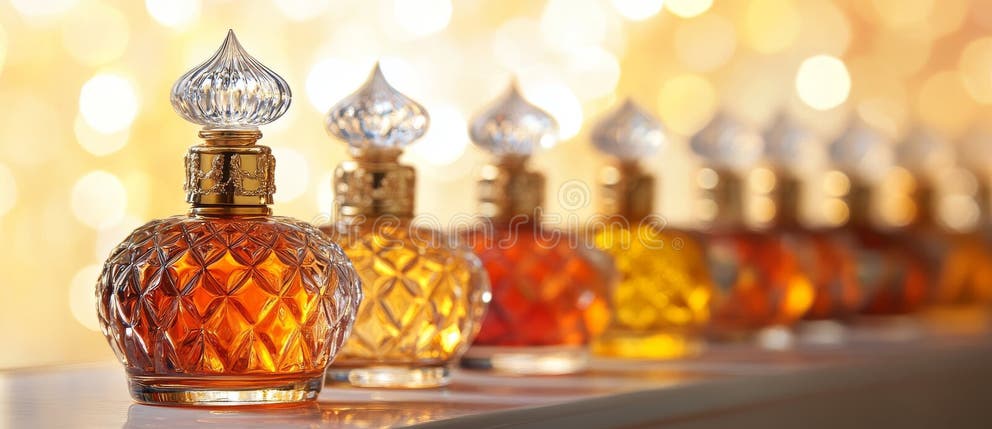 High-End Perfume Selection: Refined Scents in Glass Containers Stock ...