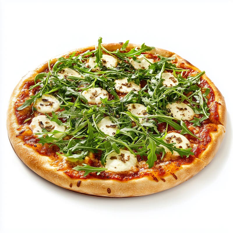 High-end Pizza Featuring a Thin Crispy Crust Topped with Fresh ...