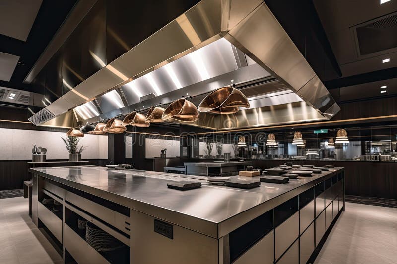 High-end Restaurant with Sleek and Modern Kitchen for Superior Culinary ...