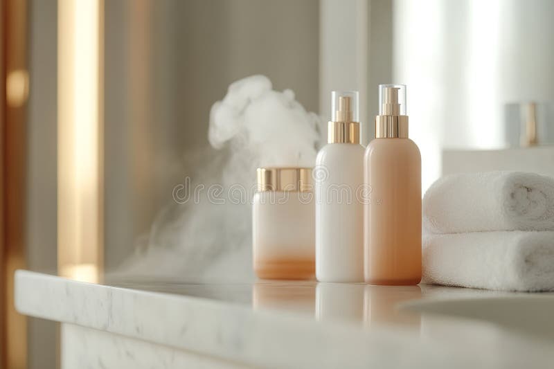 High-end Shampoo and Conditioner Bottles are Elegantly Arranged on a ...