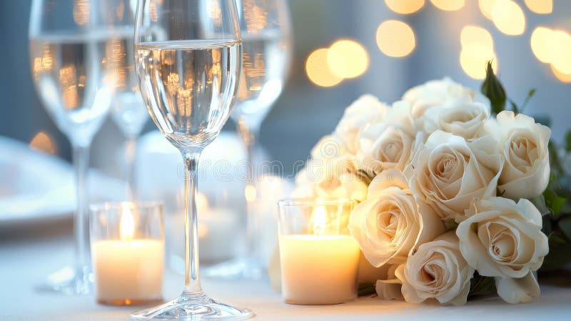 High-end Wedding Restaurant Tables Were Decorated Stock Photo - Image ...