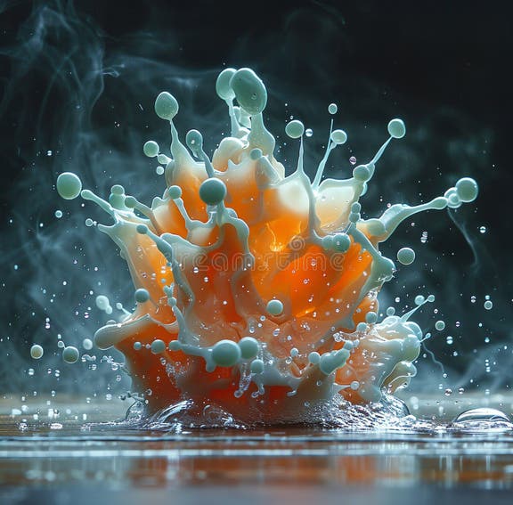 Dramatic Liquid Splash Exploding in a Colorful Burst Stock Illustration ...