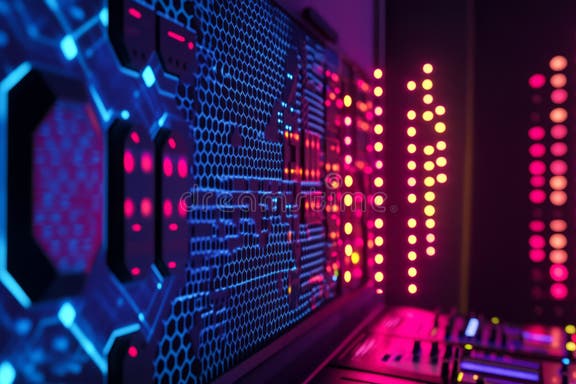 A High-energy 3D Background Where Hexagonal Tiles Light Up in Rhythmic ...