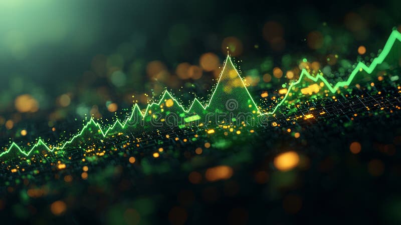 High Energy Progress Graph Features a Bright Neon Green Arrow ...