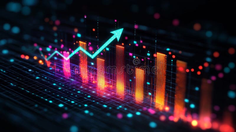 A High Energy Progress Graph Features a Neon Green Arrow Rising Against ...