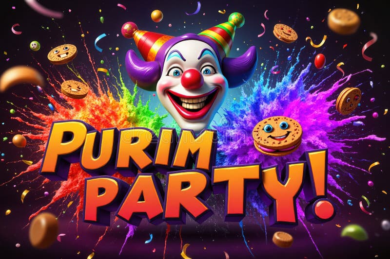 Vibrant Purim Party with Festive Atmosphere Stock Illustration ...