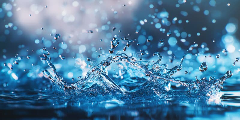 High-energy Water Splash with Droplets Scattering Stock Photo - Image ...