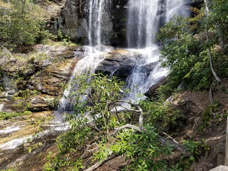 High Falls Waterfall Hiking Trails Stock Photo - Image of peace, hiking ...