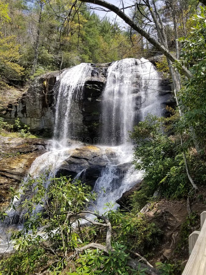 High Falls Waterfall Hiking Trails Stock Image - Image of mind, trails ...