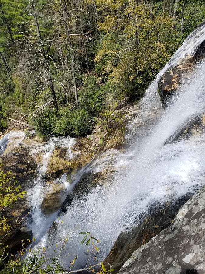 High Falls Waterfall Hiking Trails Stock Image - Image of high, trails ...