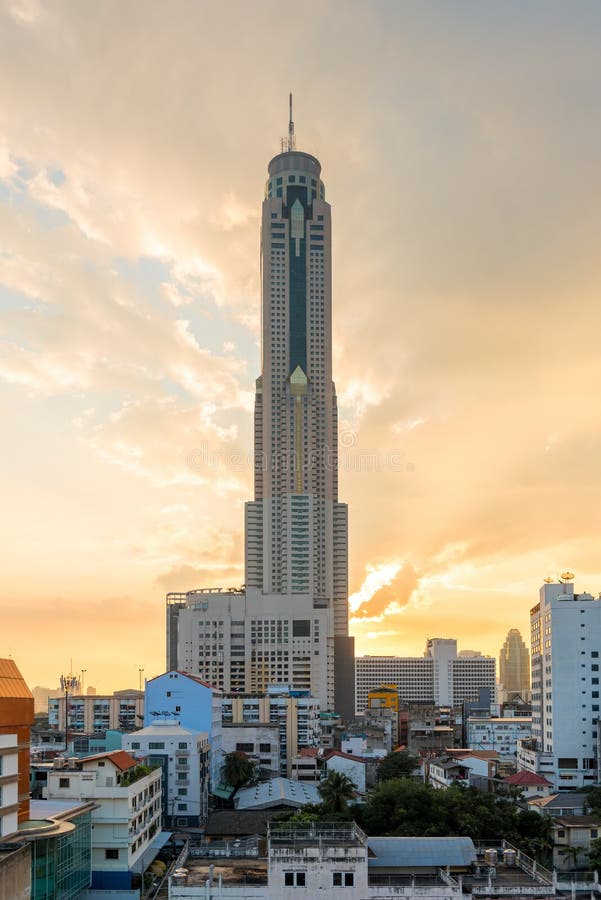 Construction Of High Skyscraper In Bangkok Metropolitan Stock Photo ...