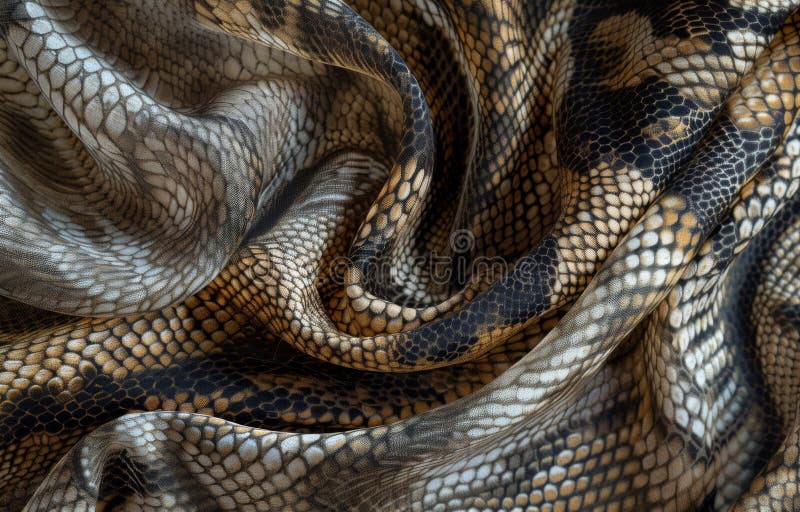 Highfashion Design Element Snake Print Cloth Undulating Gracefully ...