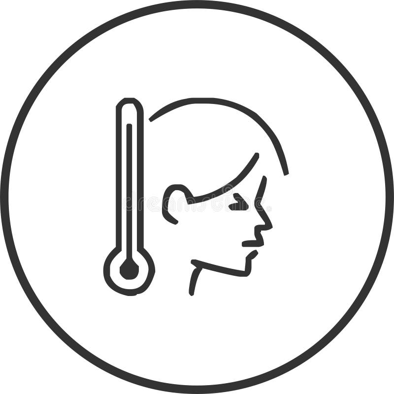 High Fever Headache Icon Vector Illustration Stock Illustration ...