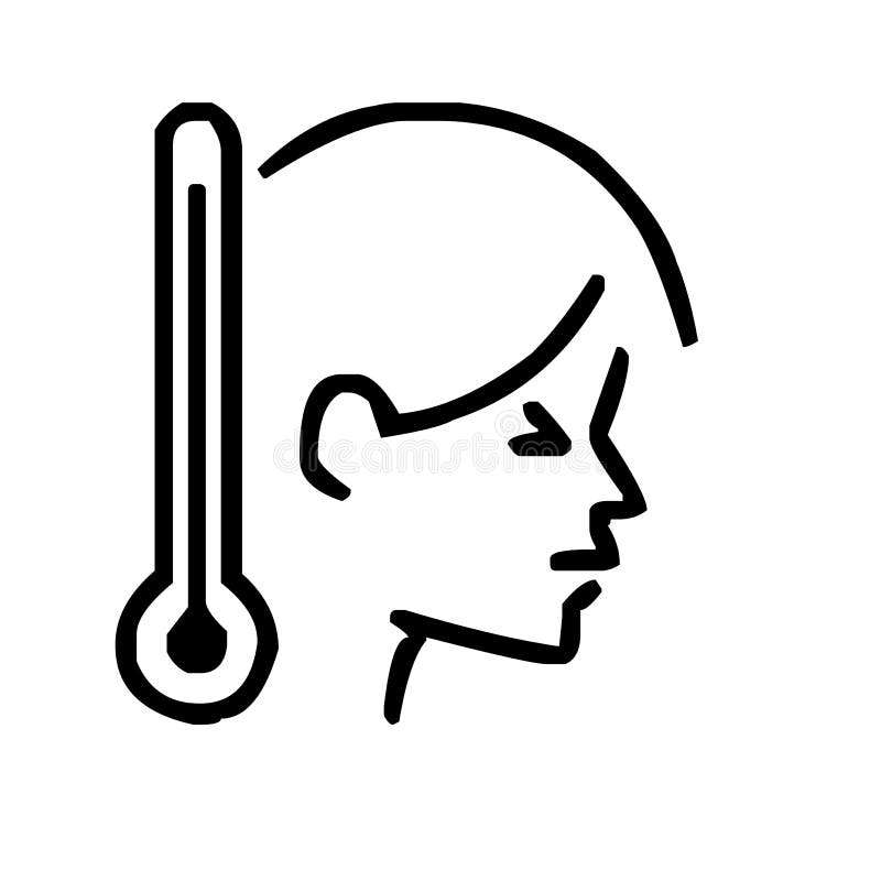 High Fever Headache Icon Vector Illustration Stock Illustration ...