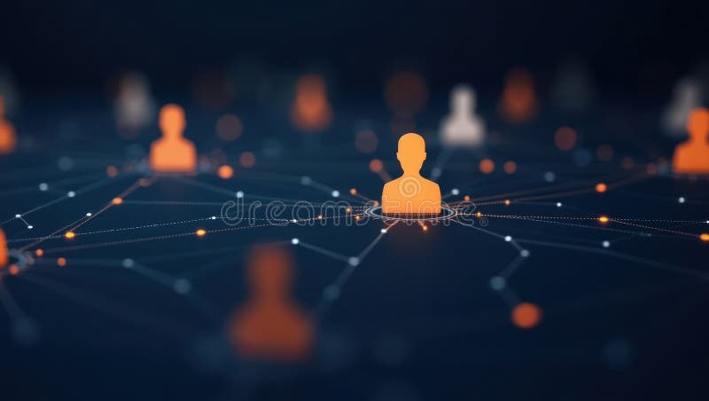 High Fidelity Human Network Concept in Orange and White Stock Photo ...