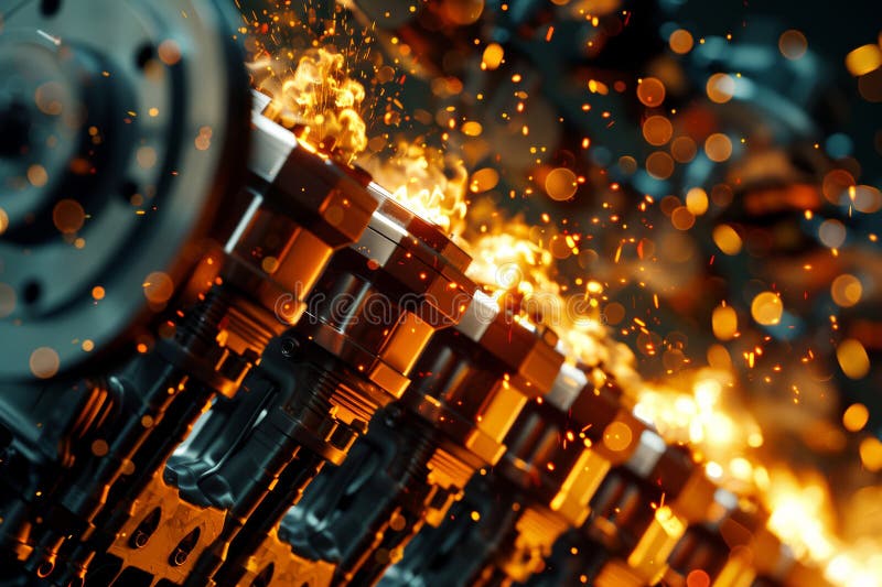 High Fidelity V8 Engine Cg Model with Dynamic Moving Parts, Sparks, and ...