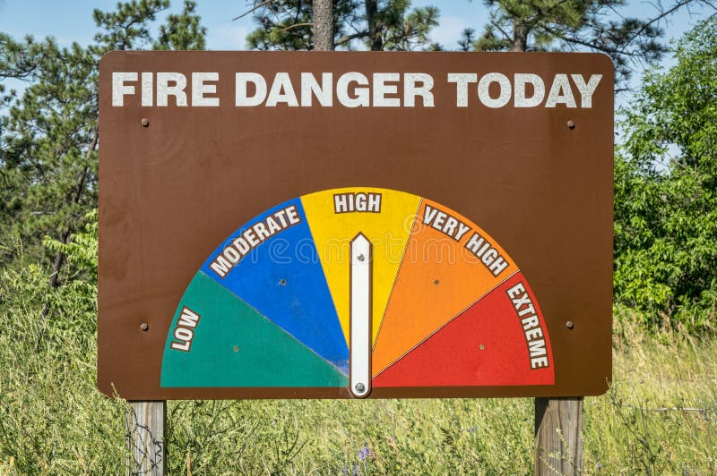High Fire Danger Roadside Sign in Nebraska Stock Photo - Image of ...
