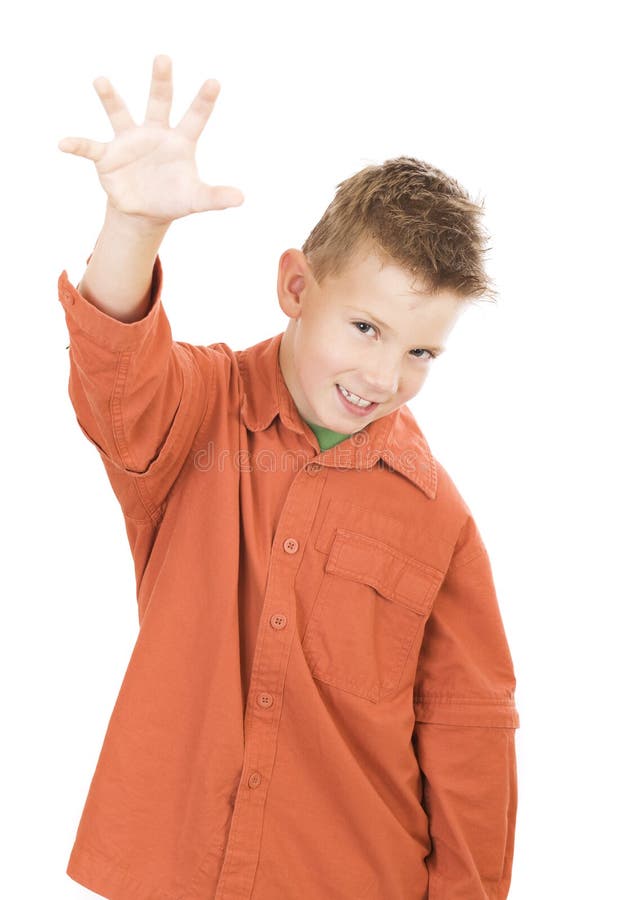 High five 1 stock photo. Image of studio, curly, funny - 681746