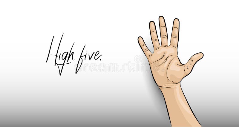 High Five.Hand Gesture on a Light Background. Stock Vector ...