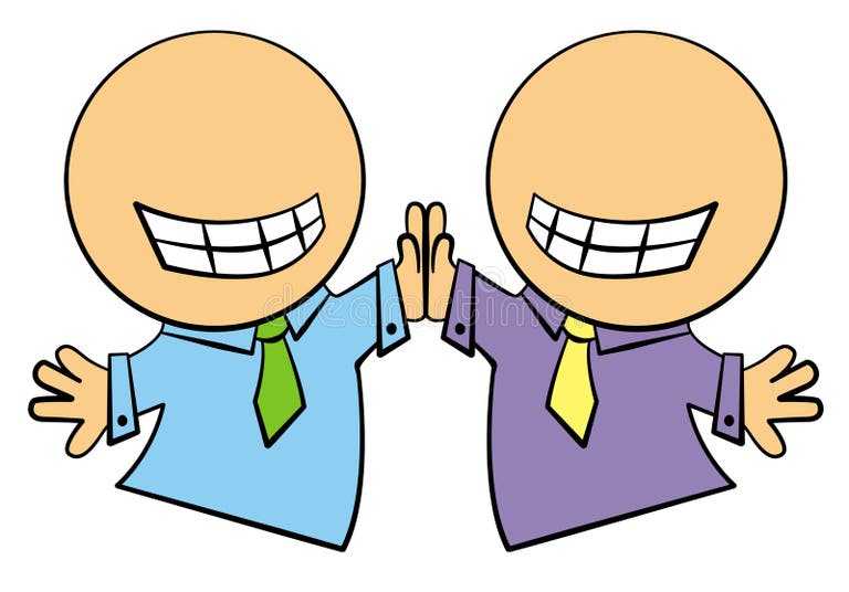 Cartoon Characters High Five Stock Illustrations – 502 Cartoon ...