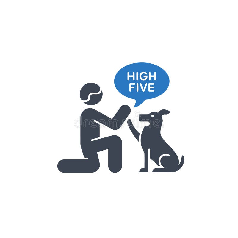 High Five Dog Icon stock illustration. Illustration of icon - 376291169
