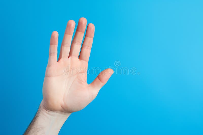 High Five Hand Gesture on Blue Background Stock Illustration ...