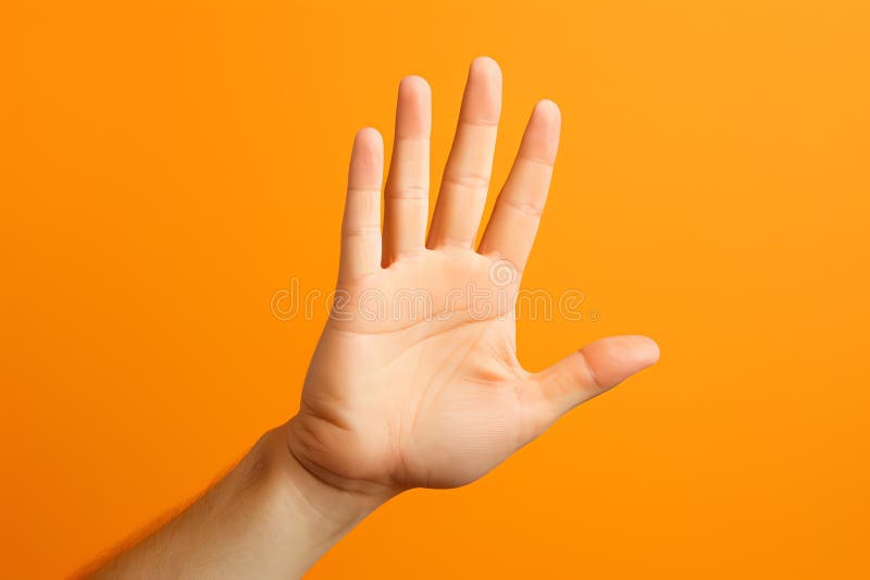 High Five Hand Gesture on Orange Background Stock Illustration ...