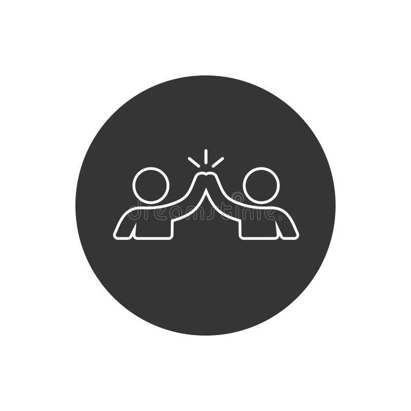 High Five Hand Gesture Silhouette Icon. Friendship. Friends. Vector ...