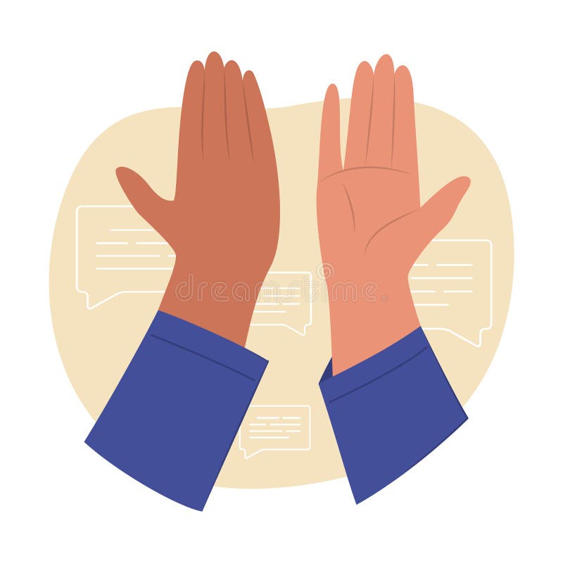 High Five Hands Gesture Concept Illustration Stock Vector ...