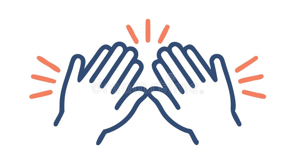 High Five Hands Icon for Teamwork and Celebration, Vector Design ...