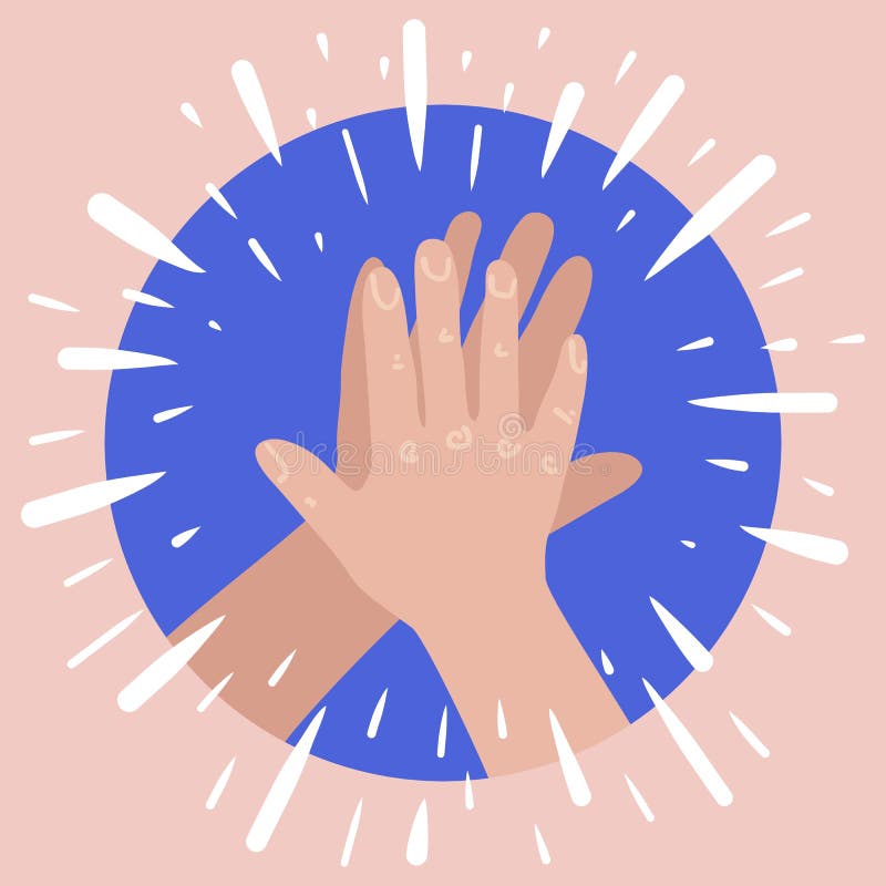 High Five Hands. Two Hands Giving High Five Stock Vector - Illustration ...
