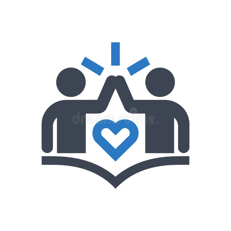 High Five with Heart Icon stock vector. Illustration of unity - 361702004