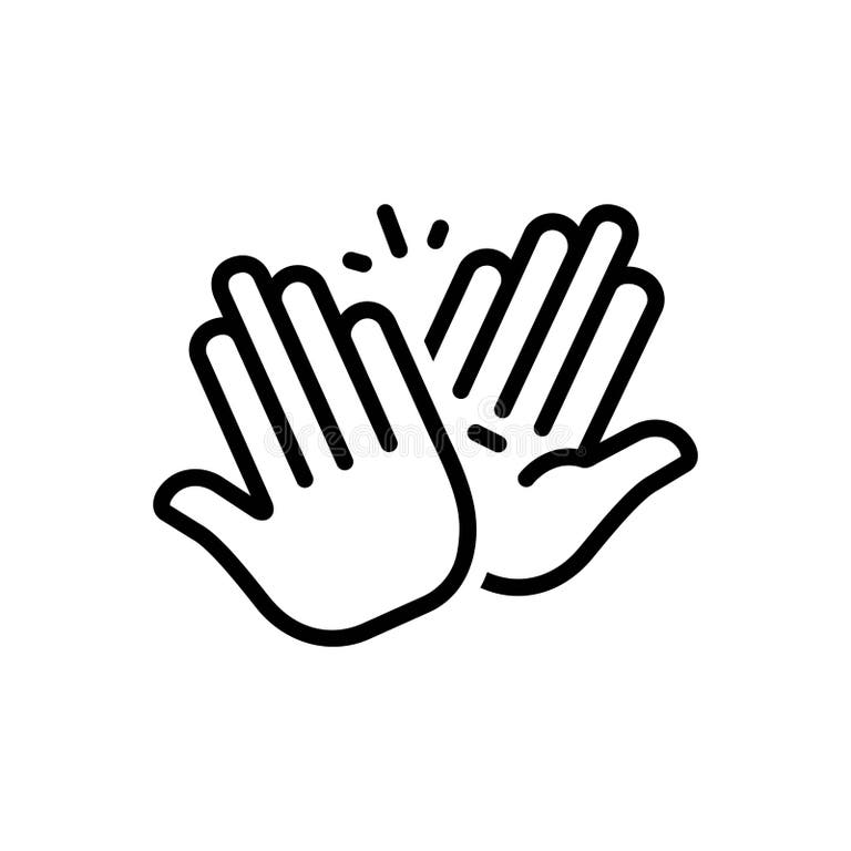 Black Line Icon for High Five, Hand Slap and Palm Stock Vector ...
