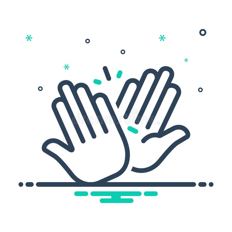 Mix Icon for High Five, Hand Slap and Informal Stock Illustration ...