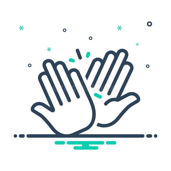 Mix Icon for High Five, Hand Slap and Informal Stock Illustration ...