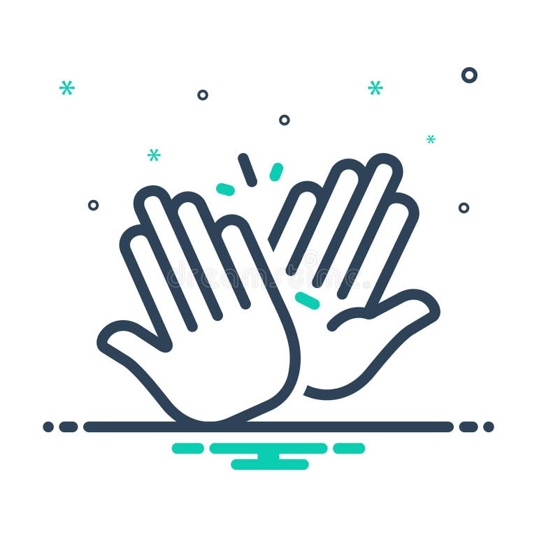 Mix Icon for High Five, Hand Slap and Informal Stock Illustration ...
