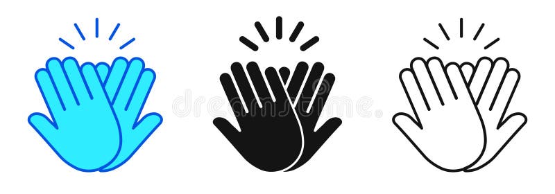 High Five Icon Set in Different Style Stock Vector - Illustration of ...