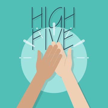 Two Person High Five Stock Illustrations – 744 Two Person High Five ...
