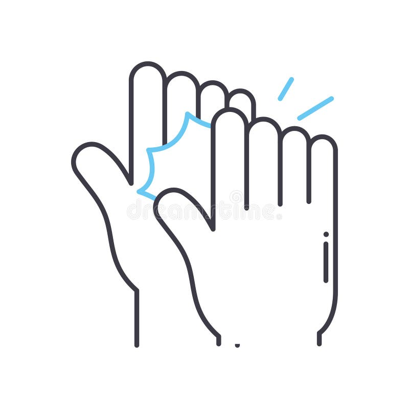 High Five Line Icon, Outline Symbol, Vector Illustration, Concept Sign ...