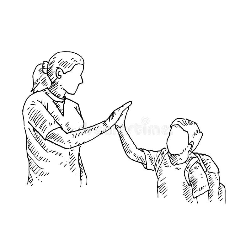 High Five Sketch Stock Illustrations – 493 High Five Sketch Stock ...