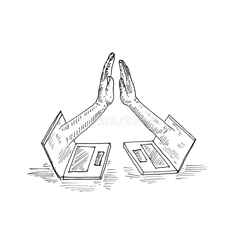 High Five Sketch Stock Illustrations – 493 High Five Sketch Stock ...